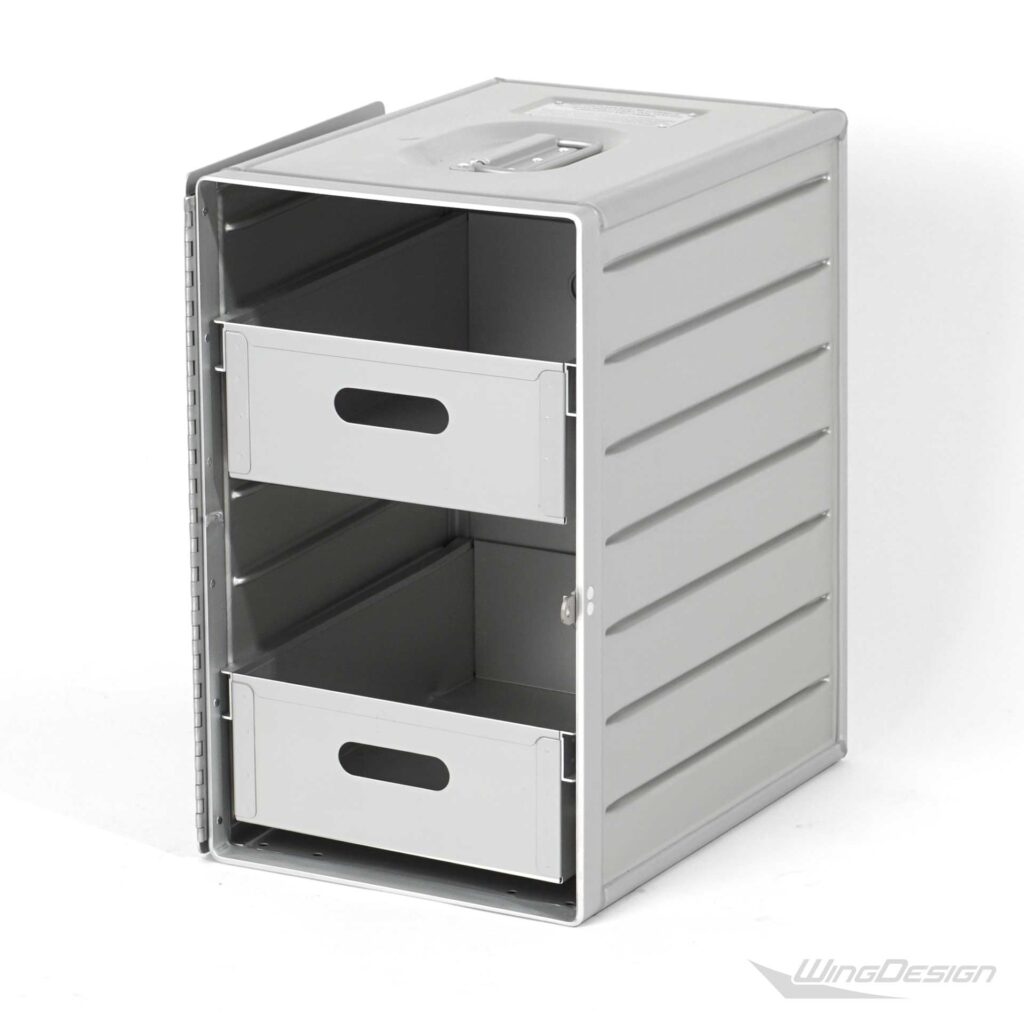 Bord Box XL als Rollcontainer-Bausatz, silber | 53,5 cm - wingdesign.com